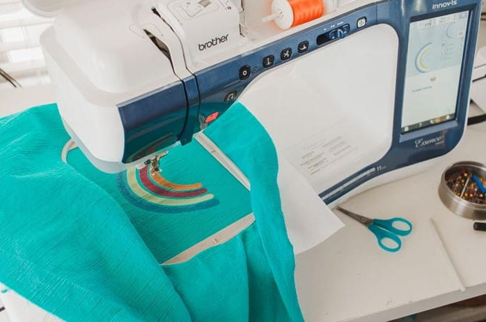 In addition to the rainbow I also embroidered two sets of the floral ...