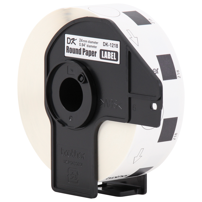 Brother DK1218 | Round White Paper Labels - 1,000 Count