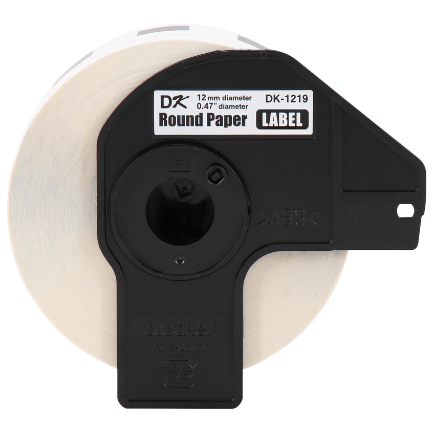 Brother DK1219 | Round White Paper Labels - 1,200 Count