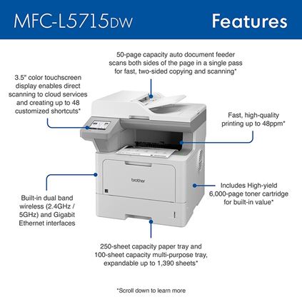 MFC-L5715DW | PrintersAIOs | PrintersAIOsFaxMachines | By Brother