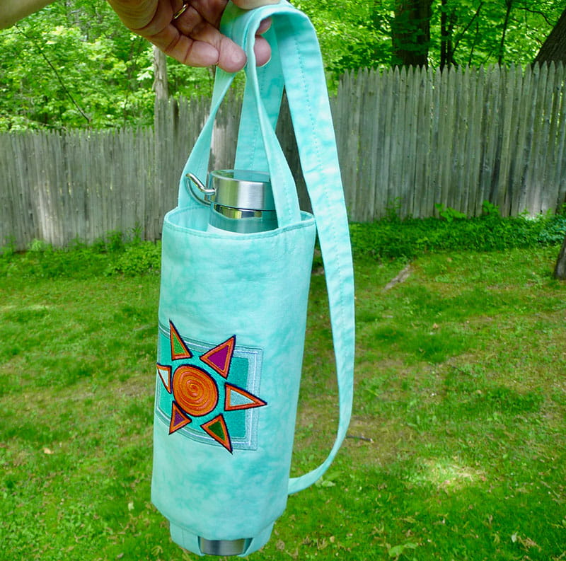 How to sew an embroidered water bottle sling