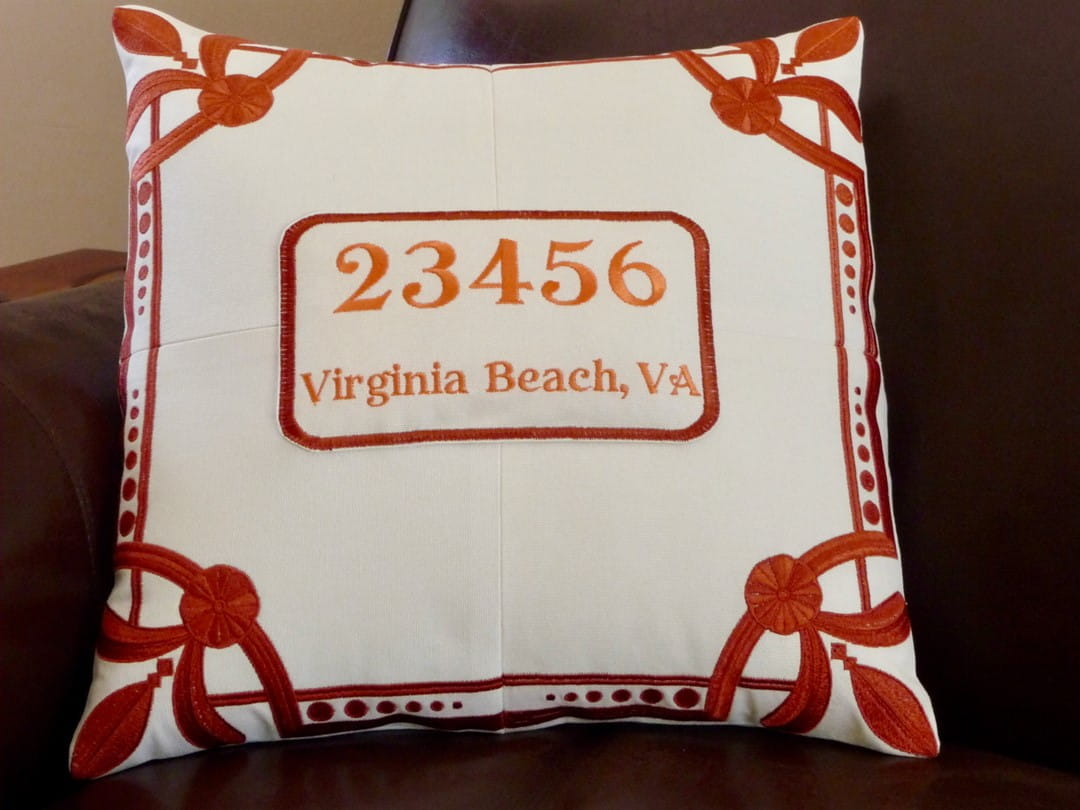 Embroider A Custom Zip Code Pillow