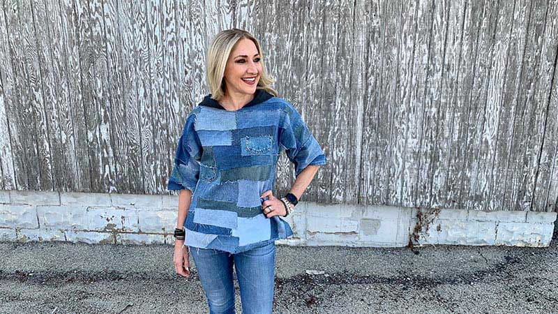 How to sew a patchwork denim hoodie | Brother