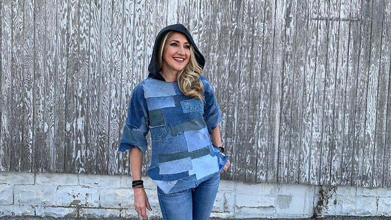 How to sew a patchwork denim hoodie | Brother