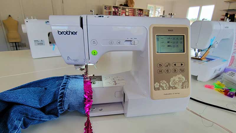 How to sew sequin-cuffed jeans | Brother