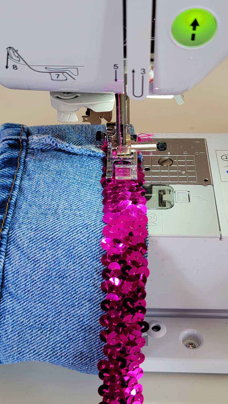 How to sew sequin-cuffed jeans | Brother